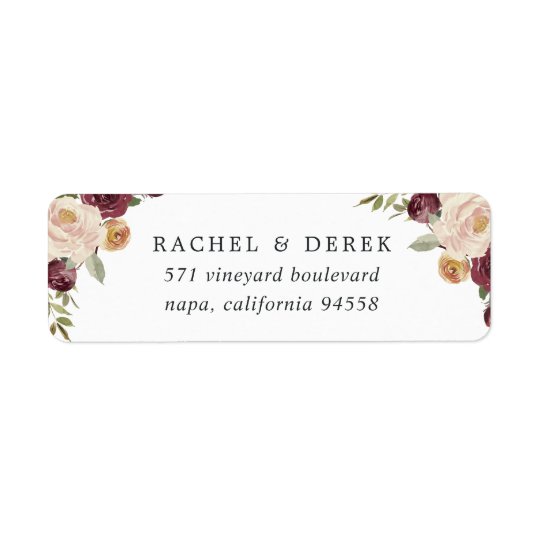Rustic Bloom Return Address Label | Zazzle.com