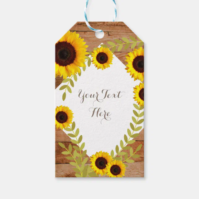 Rustic Bloom Sunflower Gift Tag | Zazzle