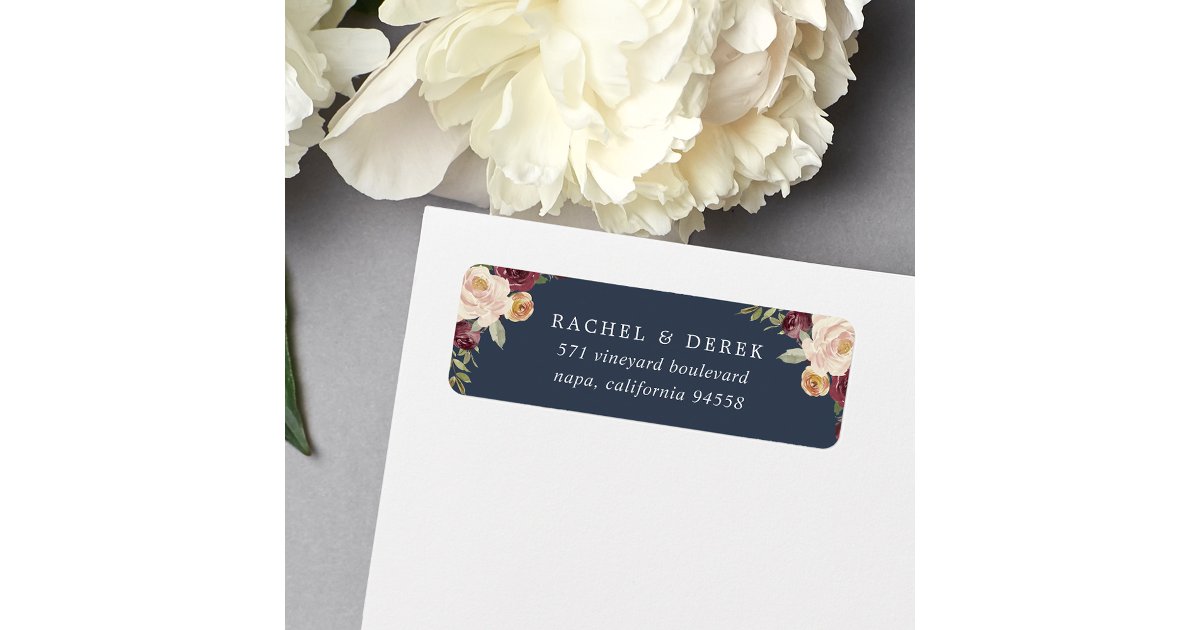 Rustic Bloom Watercolor Floral Return Address Label | Zazzle