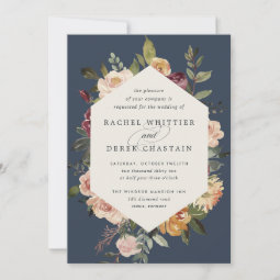 Rustic Bloom Watercolor Floral Wedding Invitation | Zazzle