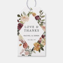 Rustic Bloom Wedding Favor Gift Tags | Zazzle