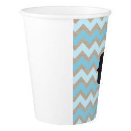 Rustic Blue chevron chalkboard message cup | Zazzle