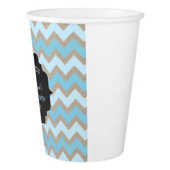 Rustic Blue chevron chalkboard message cup | Zazzle