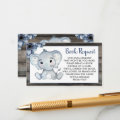 Rustic Blue Elephant book request card ticket | Zazzle