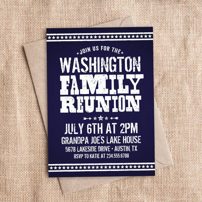 Rustic Blue Family Reunion Invitation | Zazzle