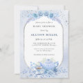 Rustic Blue Floral Tea Party Baby Shower Invitation | Zazzle