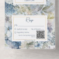 Rustic Blue Floral Watercolor QR Code All In One Invitation | Zazzle