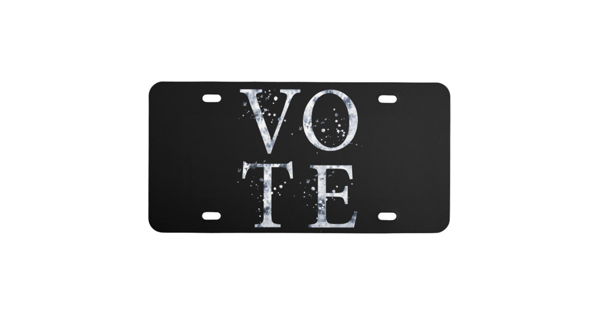 Rustic Blue Go Vote License Plate | Zazzle