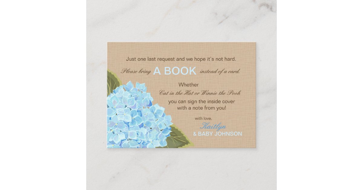 Rustic Blue Hydrangeas Read A Book Card | Zazzle