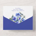 Rustic Blue Morning Glory Floral QR Code All In One Invitation | Zazzle