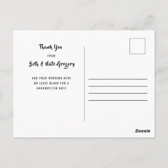 Rustic Blue Shiplap Border Wedding Photo Thank You Postcard | Zazzle
