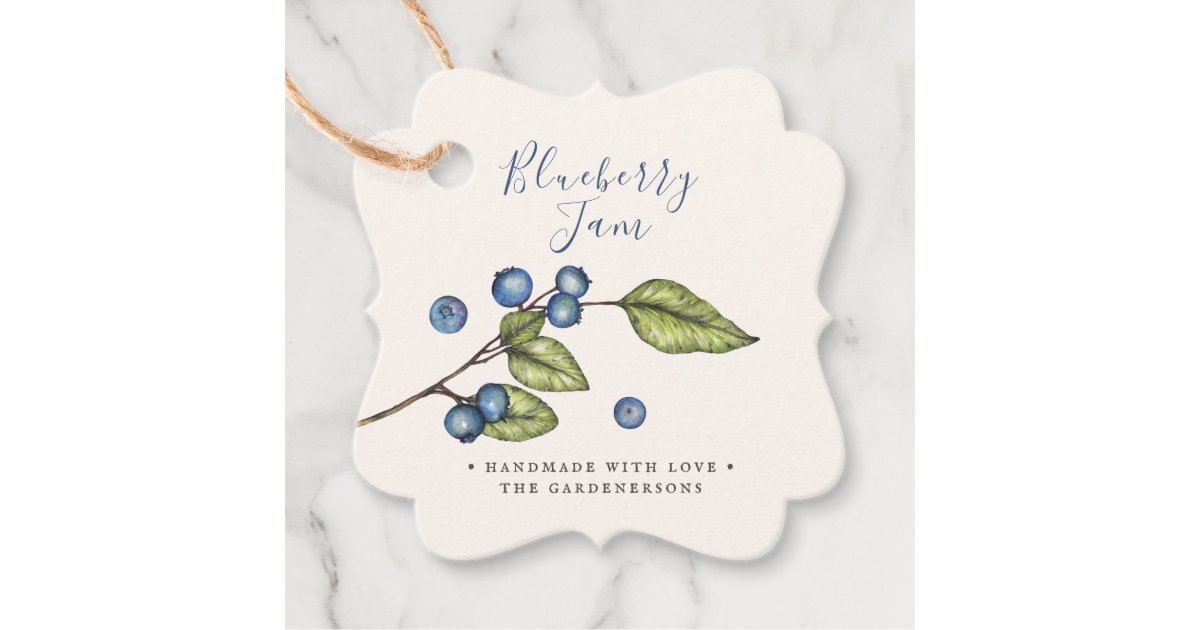 Rustic Blueberry Jam Favor Tags | Zazzle