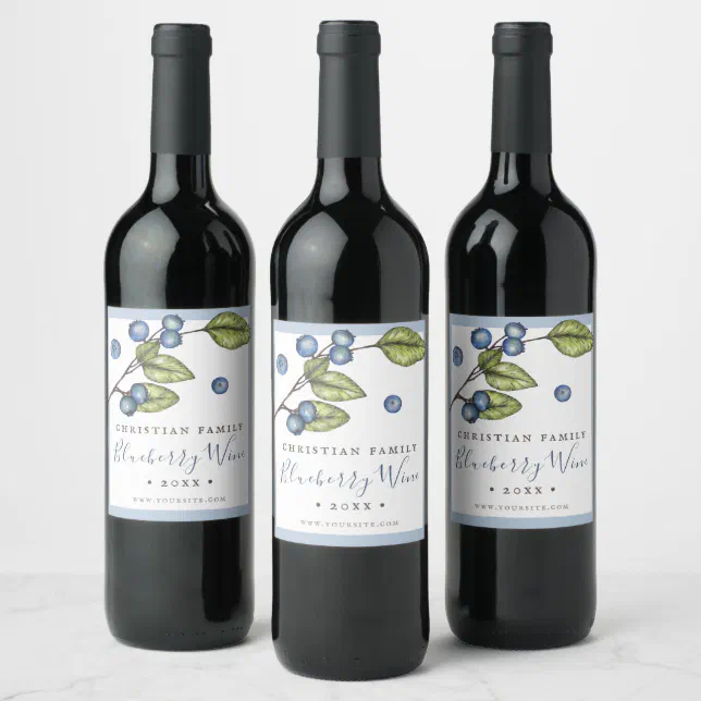 Rustic Blueberry Wine Wine Label | Zazzle