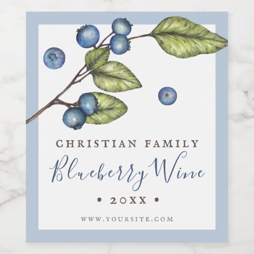 Rustic Blueberry Wine Wine Label | Zazzle