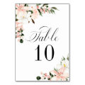 Rustic Blush Pink and White Floral Wedding Table Number | Zazzle