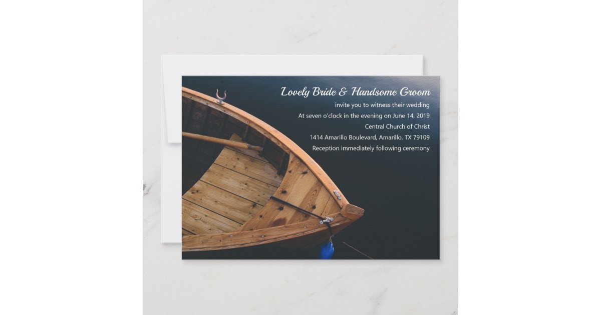 Rustic Boat Wedding Invitation | Zazzle