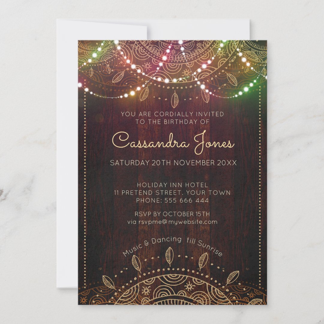 Rustic Bohemian Birthday Invitation | Zazzle