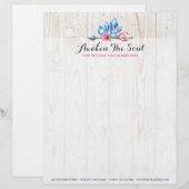 Rustic Bohemian Crystal Gems & Arrow Watercolor Letterhead | Zazzle