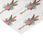 Rustic Bohemian Feathers & Rose Arrow Wedding Tissue Paper | Zazzle