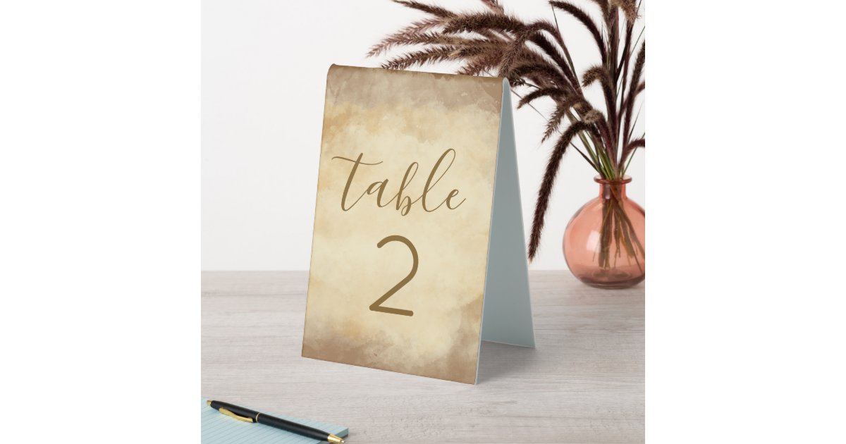 Rustic Boho Brown Wedding Reception Table Tent Sign | Zazzle