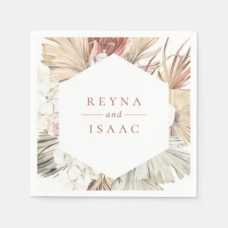 Rustic Boho-Chic Personalized Paper Napkins | Zazzle