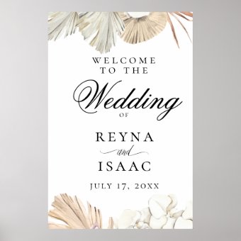 Rustic Boho-Chic Wedding Welcome Poster | Zazzle
