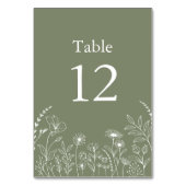 Rustic Boho Chic Wildflower Sage Green Table Number | Zazzle