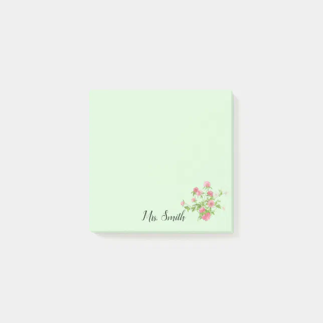 Rustic boho Clover floral bouquet monogram Post-it Notes | Zazzle