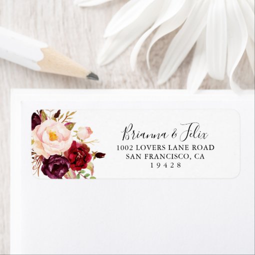 Rustic Boho Colorful Floral Return Address Label | Zazzle