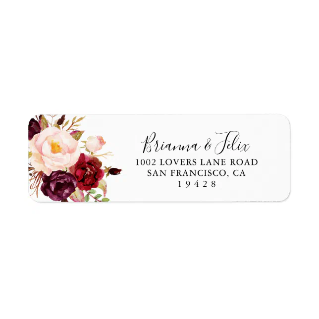 Rustic Boho Colorful Floral Return Address Label | Zazzle