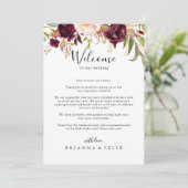 Rustic Boho Colorful Floral Wedding Welcome Letter | Zazzle