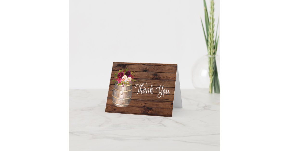 Rustic Boho Country Farmhouse Thank You Card | Zazzle