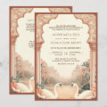 Rustic Boho Earthy Floral Indian Swan Wedding Invitation | Zazzle
