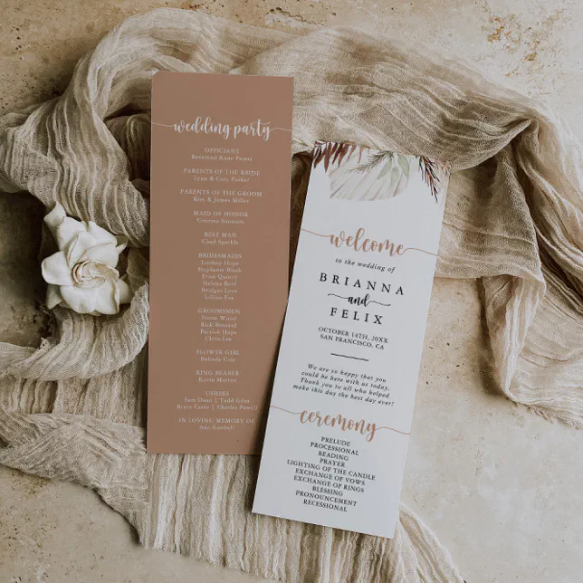 Rustic Boho Elegant Floral Wedding Program | Zazzle