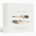 Rustic Boho Feather Floral Arrow Wedding Albums 3 Ring Binder | Zazzle