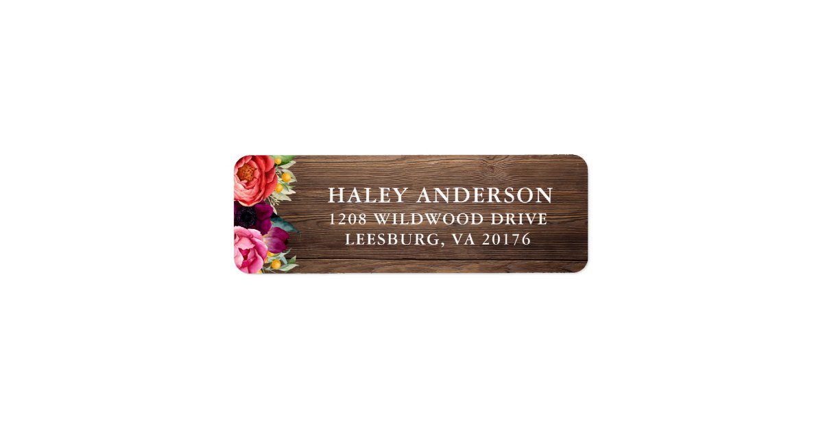 Rustic Boho Floral and Barn Wood Label | Zazzle