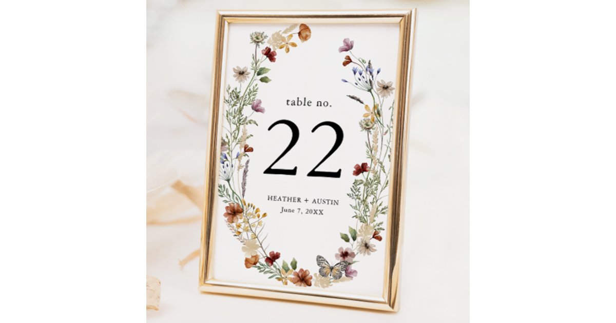 Rustic Boho Floral Table Number | Zazzle