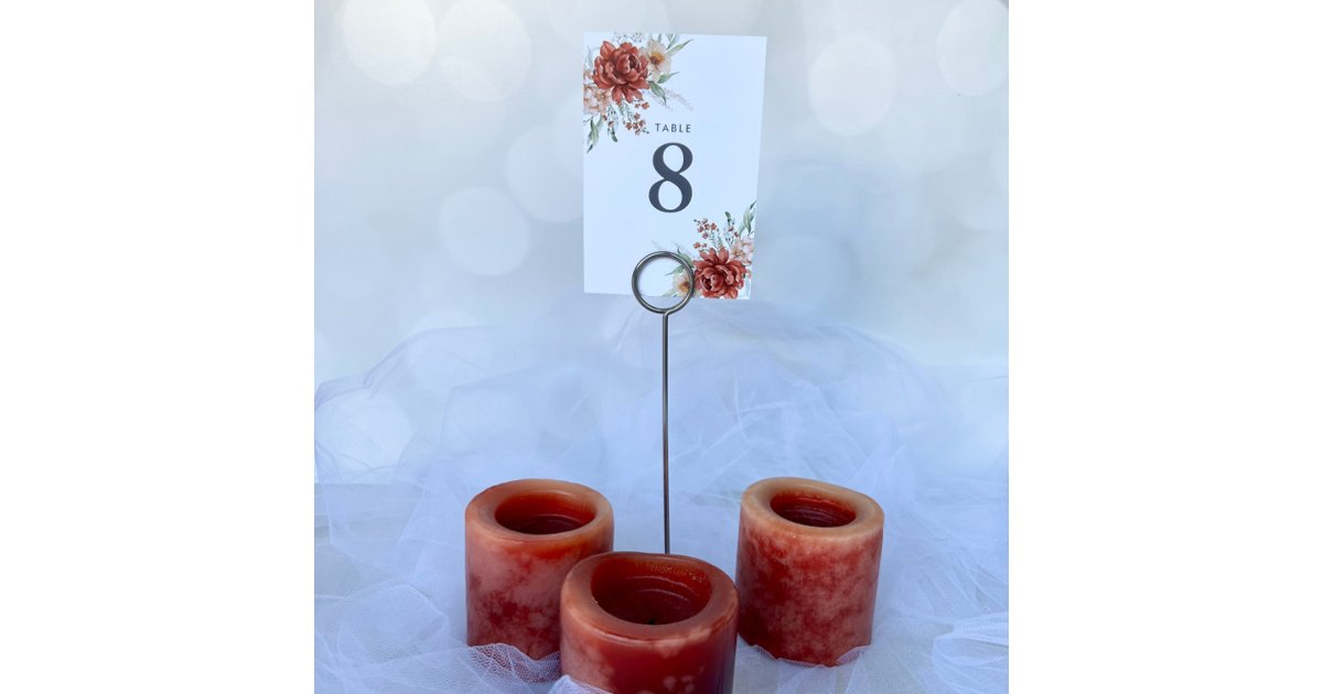 Rustic Boho Floral Wedding Table Number | Zazzle