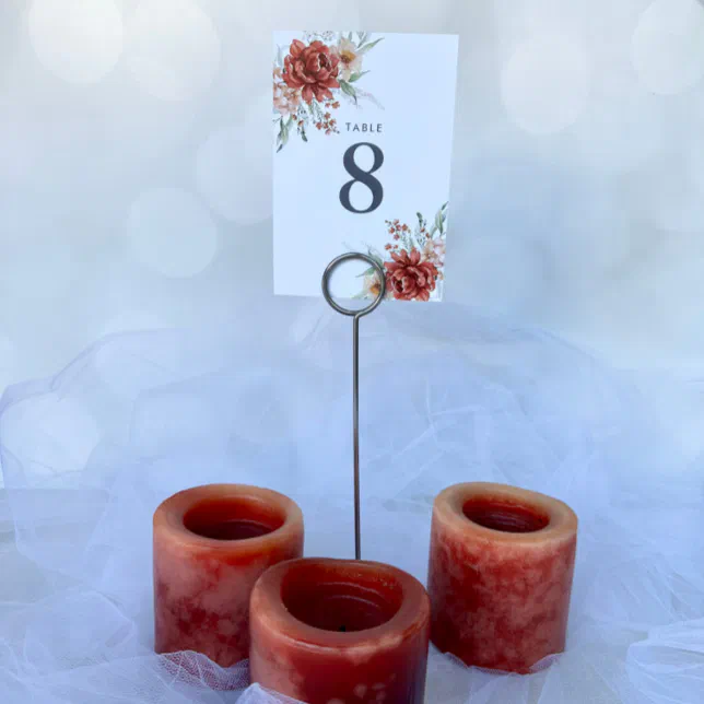 Rustic Boho Floral Wedding Table Number | Zazzle