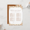 Rustic Boho Floral What’s in Your Purse Game | Zazzle