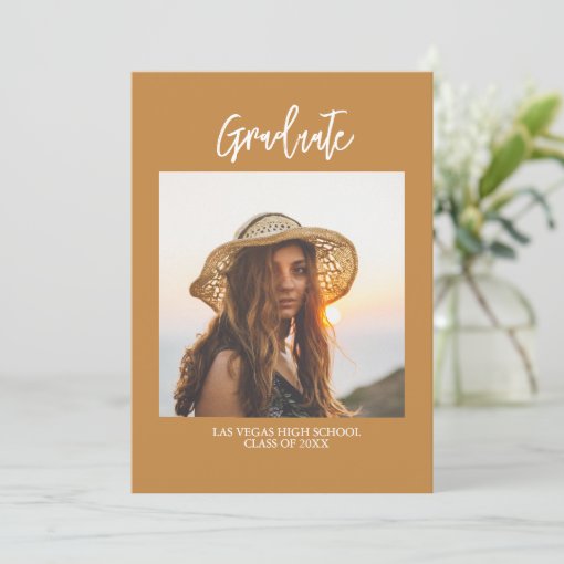 Rustic Boho Graduation Photo Party Invite | Zazzle