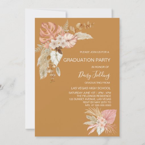 Rustic Boho Graduation Photo Party Invite | Zazzle