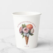 Rustic Boho Ice Cream Bridal Shower Paper Cups | Zazzle
