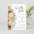 Rustic Boho Neutral Floral Wedding Save The Date Invitation | Zazzle