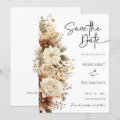 Rustic Boho Neutral Floral Wedding Save The Date Invitation | Zazzle