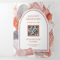 Rustic Boho Seashells Nautical QR Code Wedding Tri-Fold Invitation | Zazzle