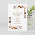 Rustic Boho Terracotta Floral First Holy Communion Invitation | Zazzle