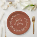 Rustic Boho Terracotta Wildflower Floral Wedding Paper Plates | Zazzle
