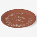 Rustic Boho Terracotta Wildflower Floral Wedding Paper Plates | Zazzle