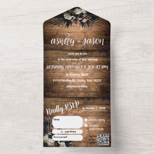 Rustic boho wedding invitation | Zazzle